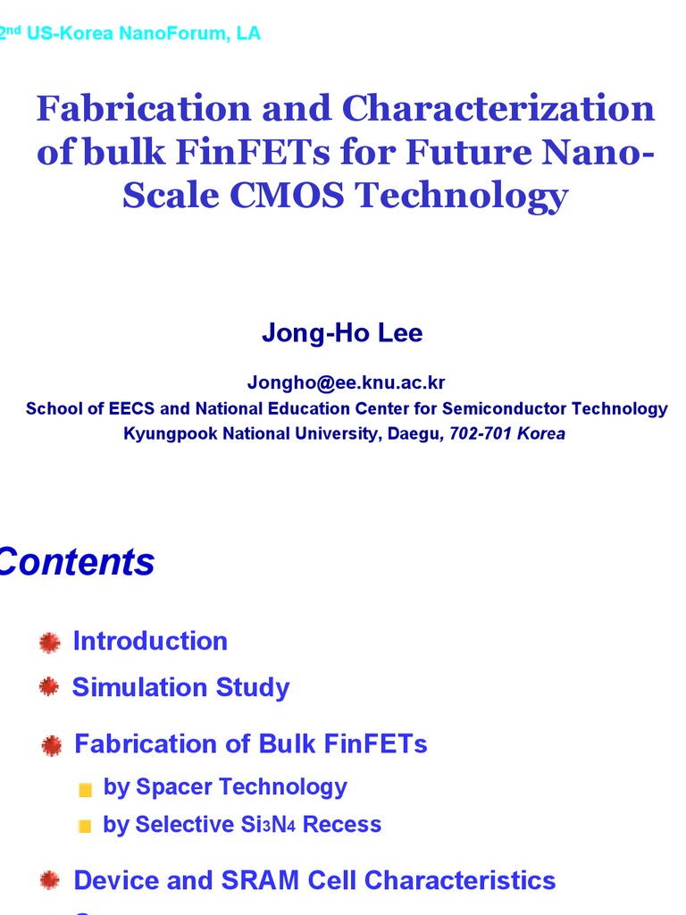 Fabrication and Characterization of Bulk FinFETs | PDF | Field Effect Transistor | Mosfet