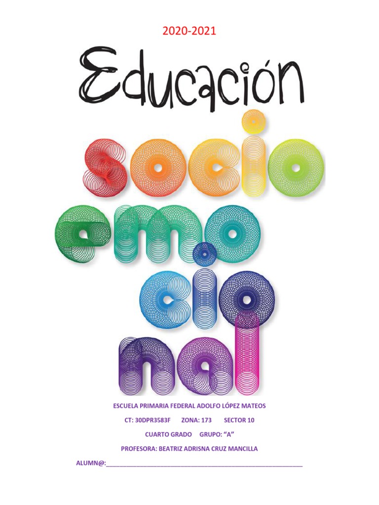 Portadas para Educación Socioemocional | PDF | Las emociones | Autoestima