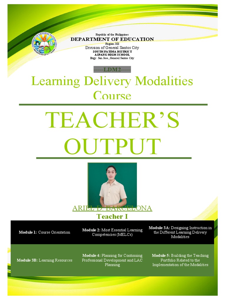 Learning Delivery Modalities Course: Teacher'S Output | Download Free ...
