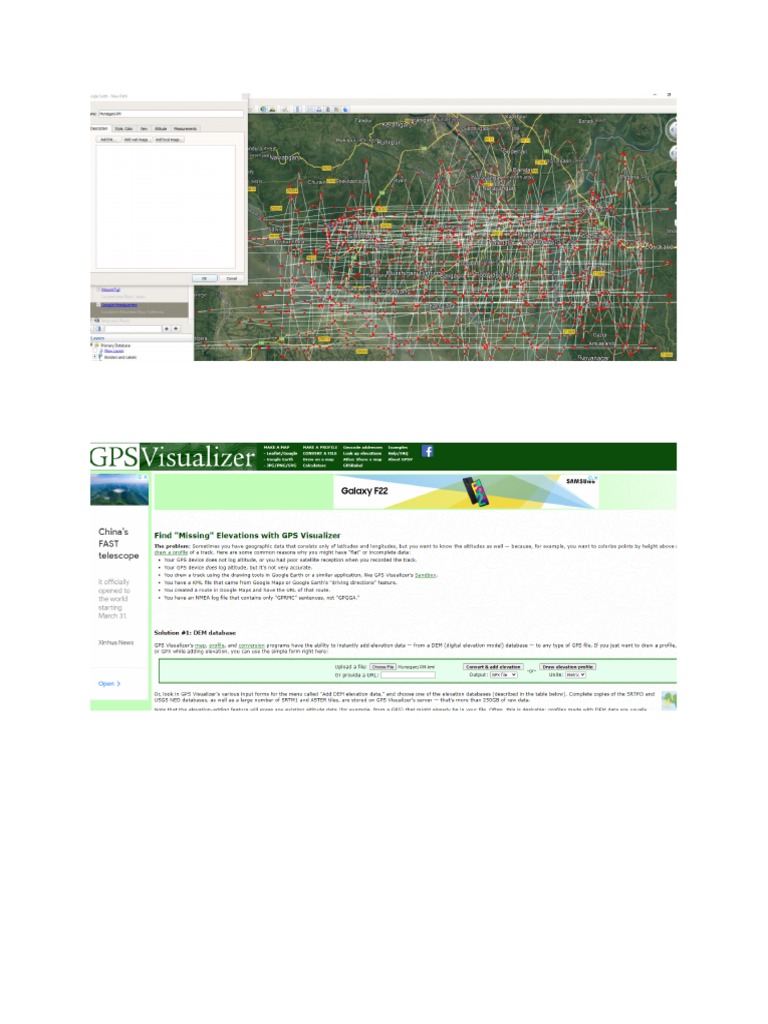 DEM From Google Earth and GPS Visualizer Steps | PDF
