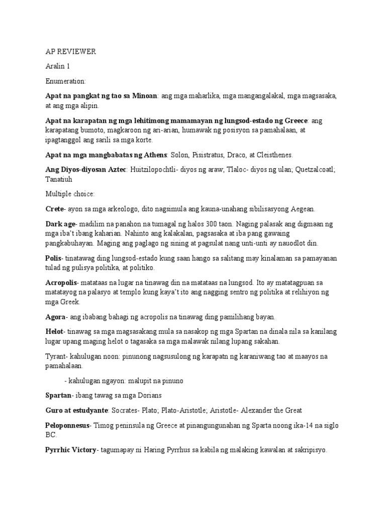 Ap Reviewer | PDF
