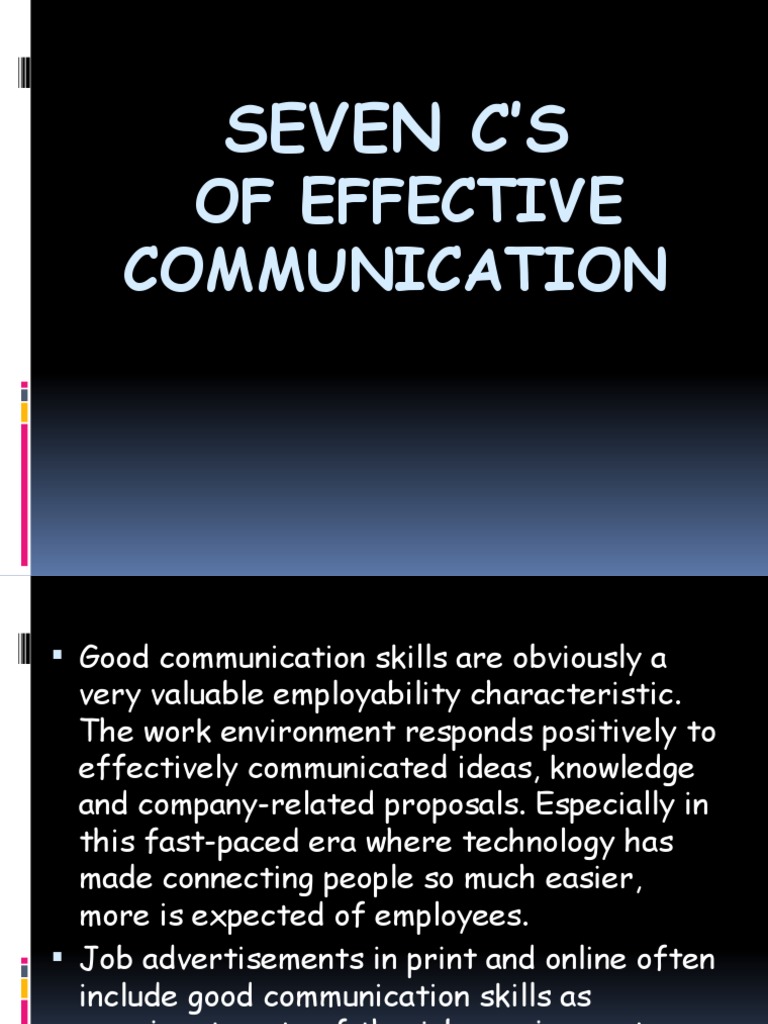 The Seven Cs of Communication | PDF | Sentence (Linguistics ...