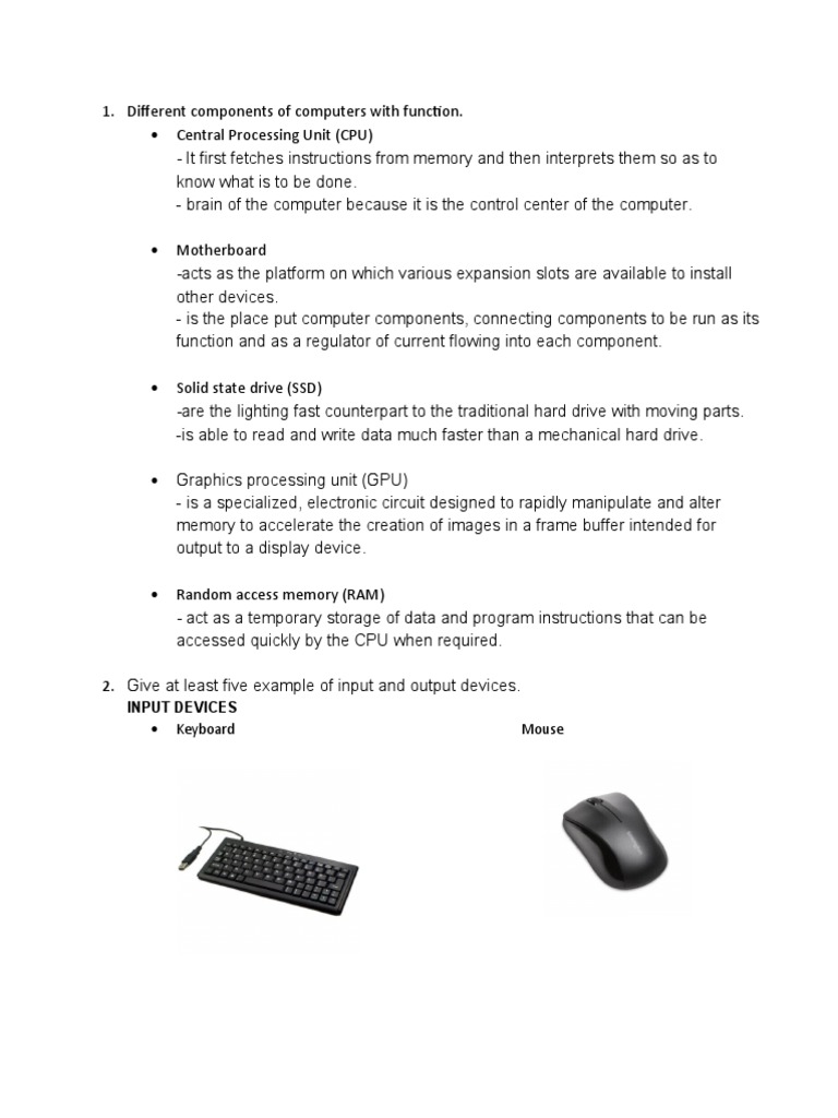 Keyboard Mouse: Input Devices | PDF