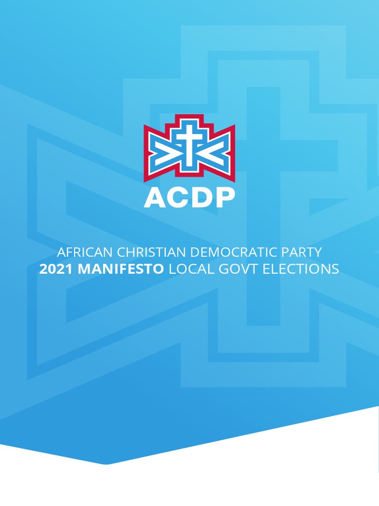 ACDP Local Government Elections 2021 Manifesto | PDF | Poverty ...