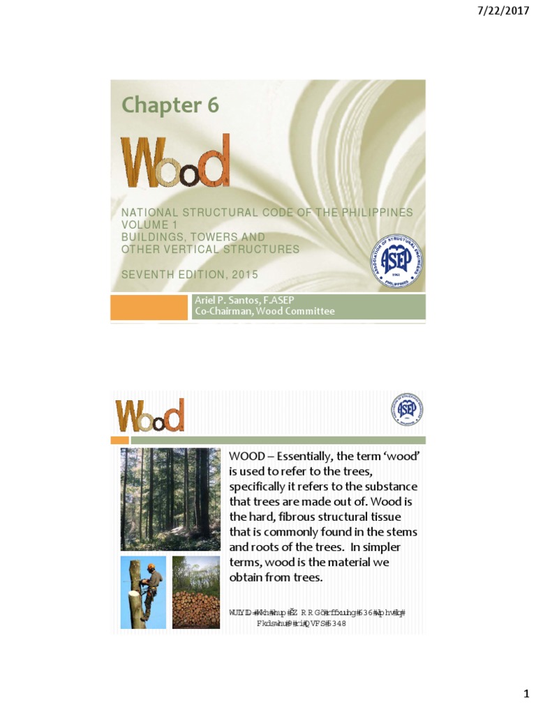 PP07 - Asep - NSCP 2015 Update On CH6 Wood | PDF | Bending | Lumber