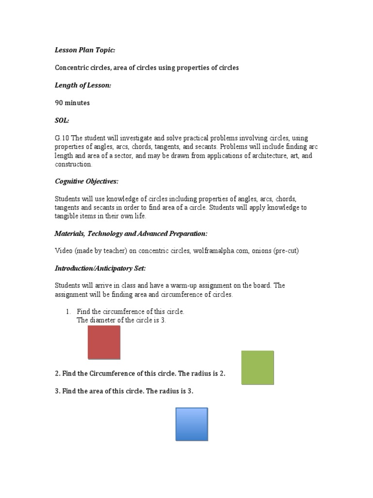 Concentric Circles | PDF | Circle | Area