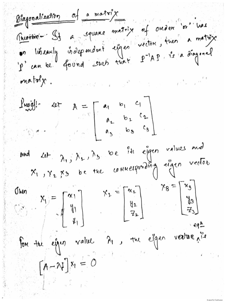 Diagonalisation of Matrix PDF | PDF