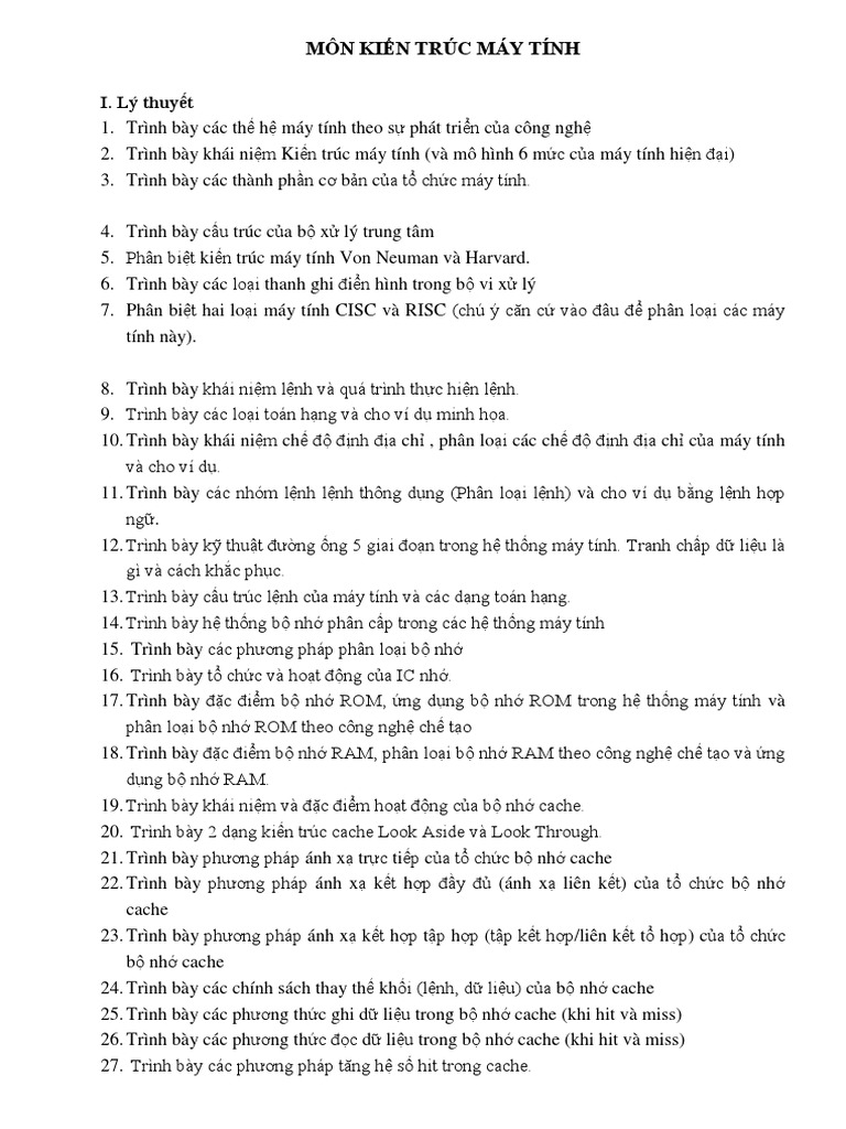 De Cuong On Thi KTMT | PDF