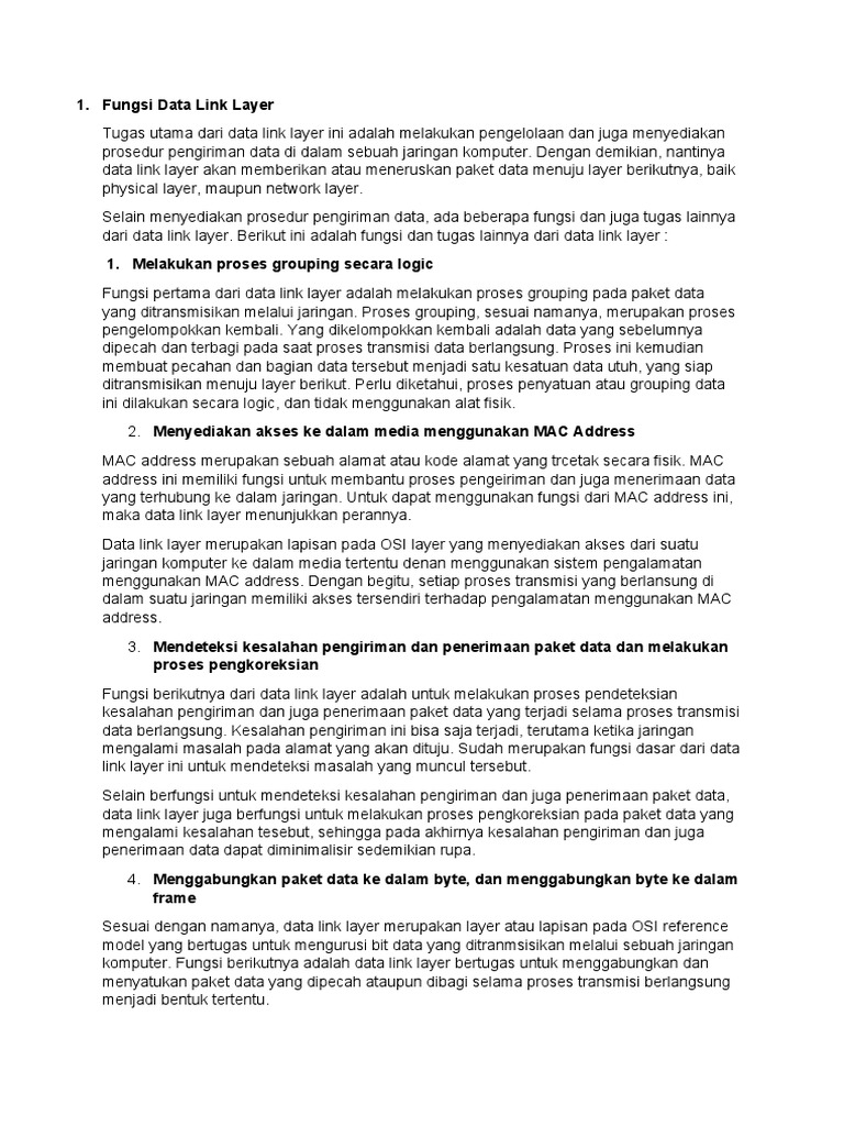 Data Link Layer | PDF