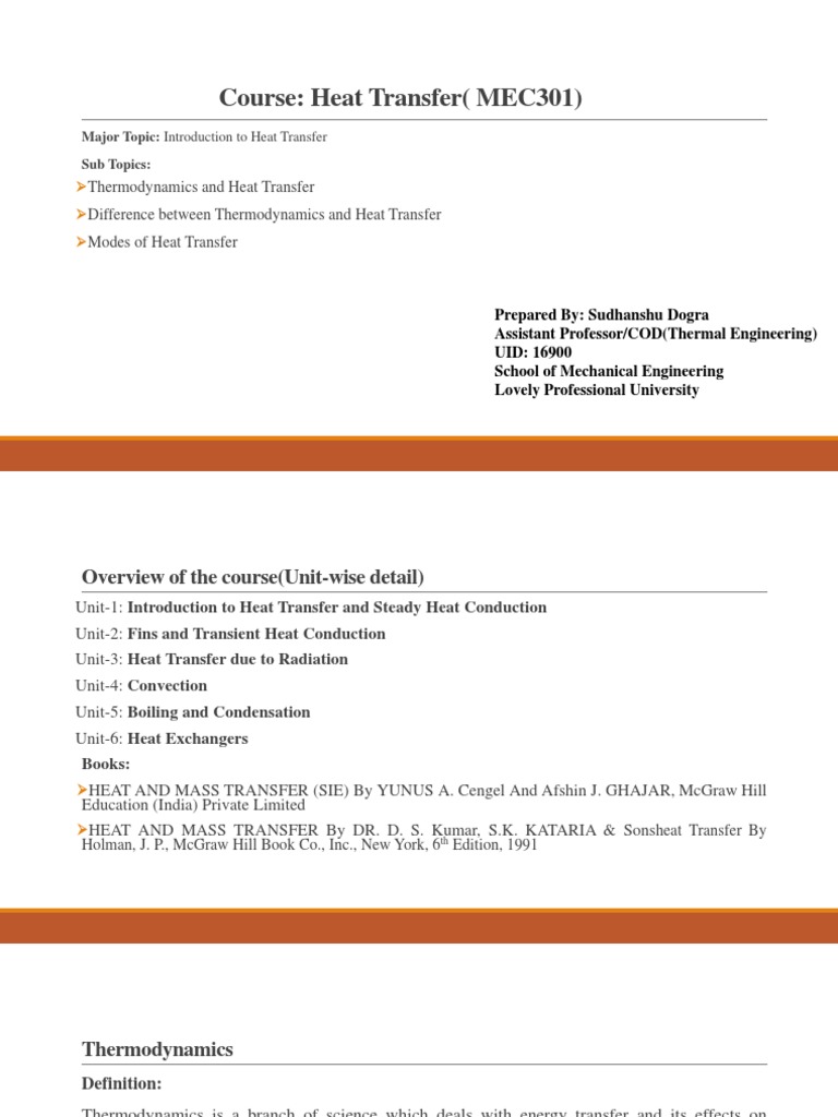 Introduction to Heat Transfer Course | PDF | Heat Transfer | Heat