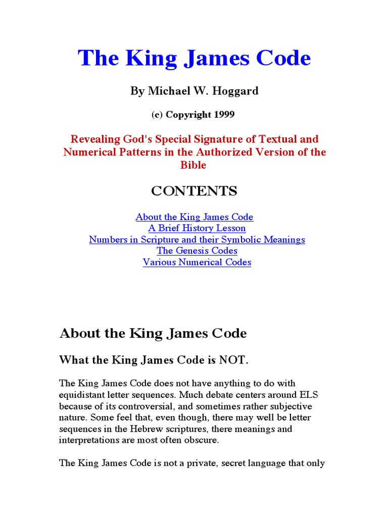 The King James Code - Mike Hoggard | PDF