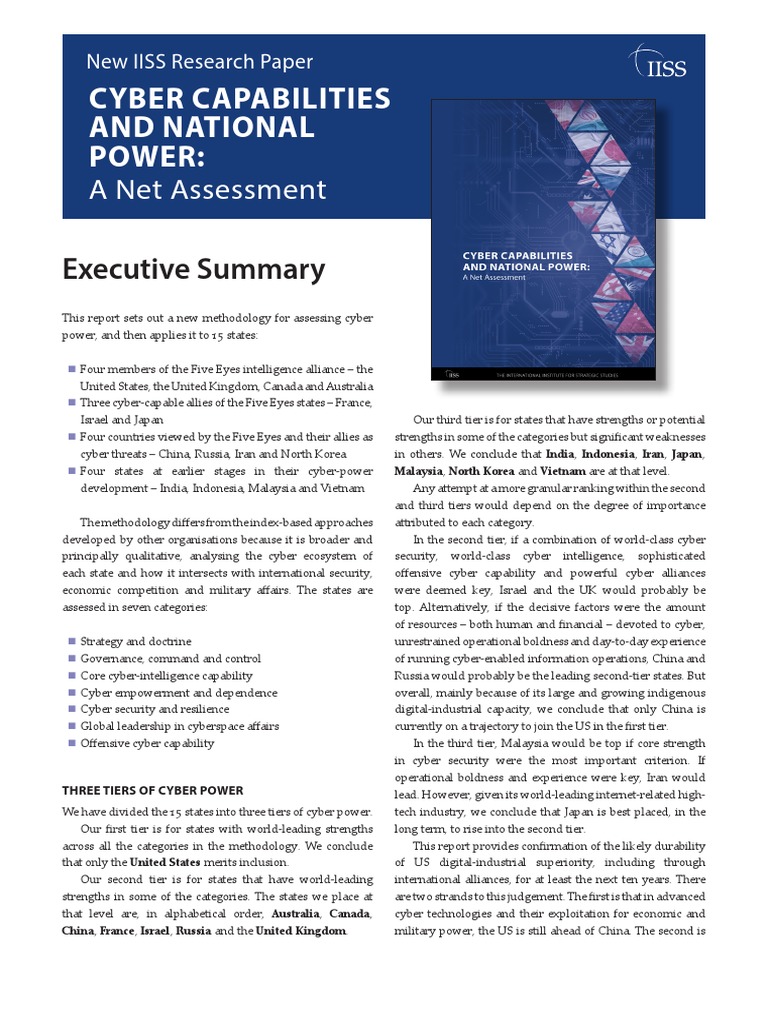 Cyber Capabilities and National Power - Executive Summary | PDF ...