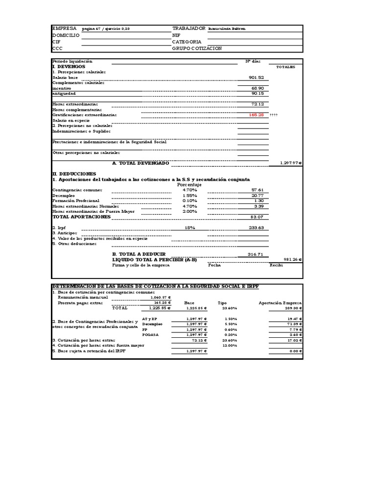NOMINA - EJERCICIO-3-23 Libro FOL | PDF | Salario | Economía demográfica