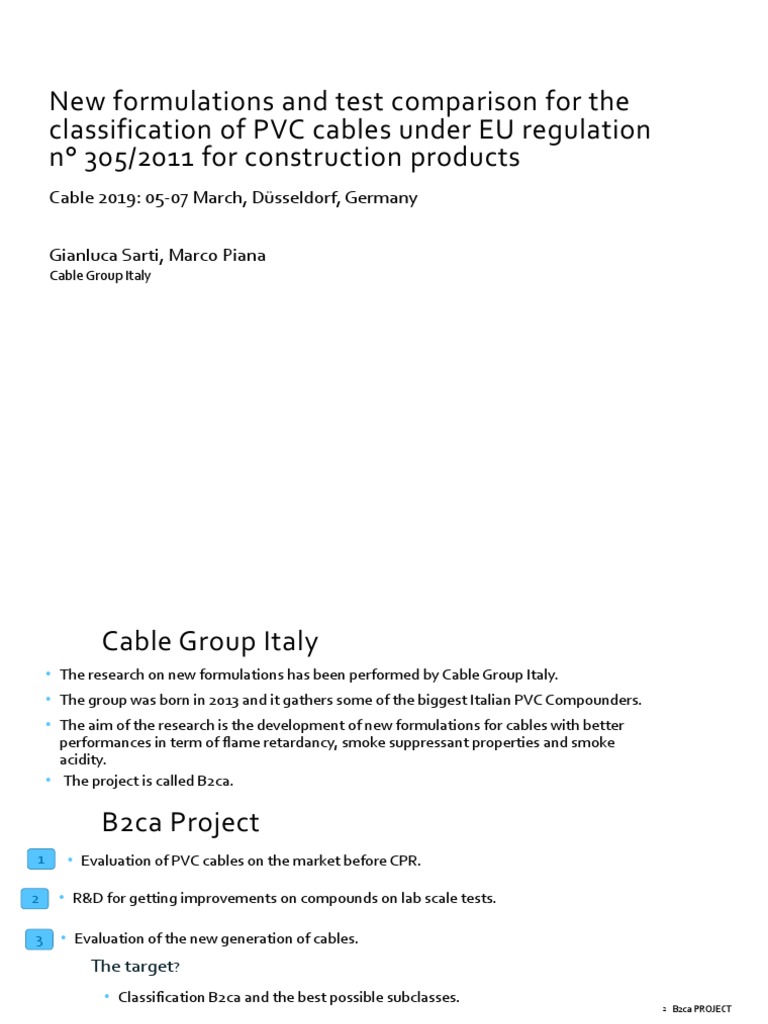 New Formulations and Test Comparison For The Classification of PVC ...