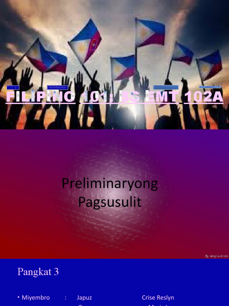 FILIPINO 101 Presentasyon Sa Lunes | PDF