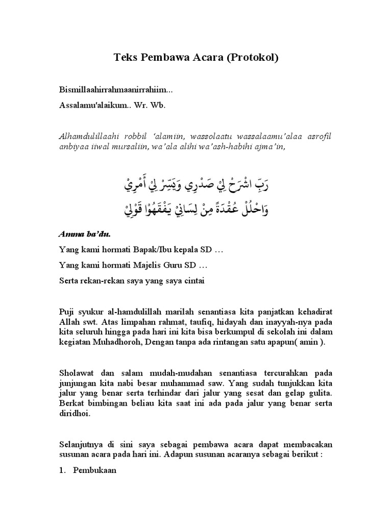 Teks Pembawa Acara | PDF