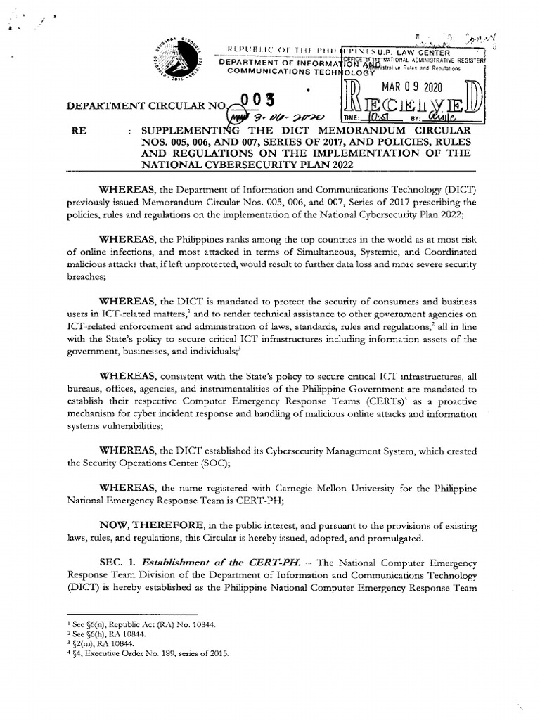 Dept Circular No 003 3062020 | PDF