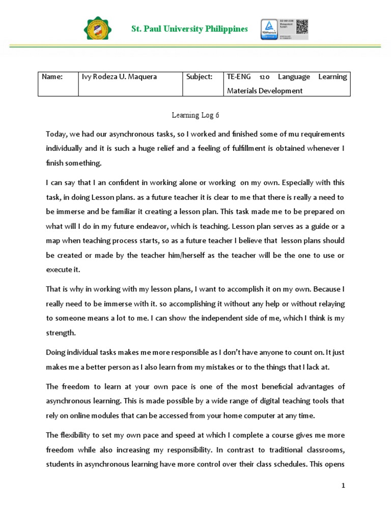 Learni Log7 7 - July 28 - Maquera | PDF | Lesson Plan | Learning