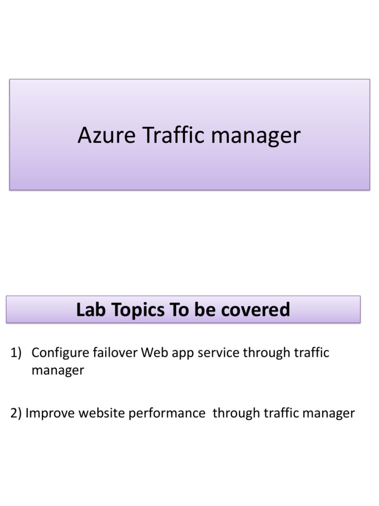 Configuring Azure Traffic Manager Priority | PDF | Business | Computers