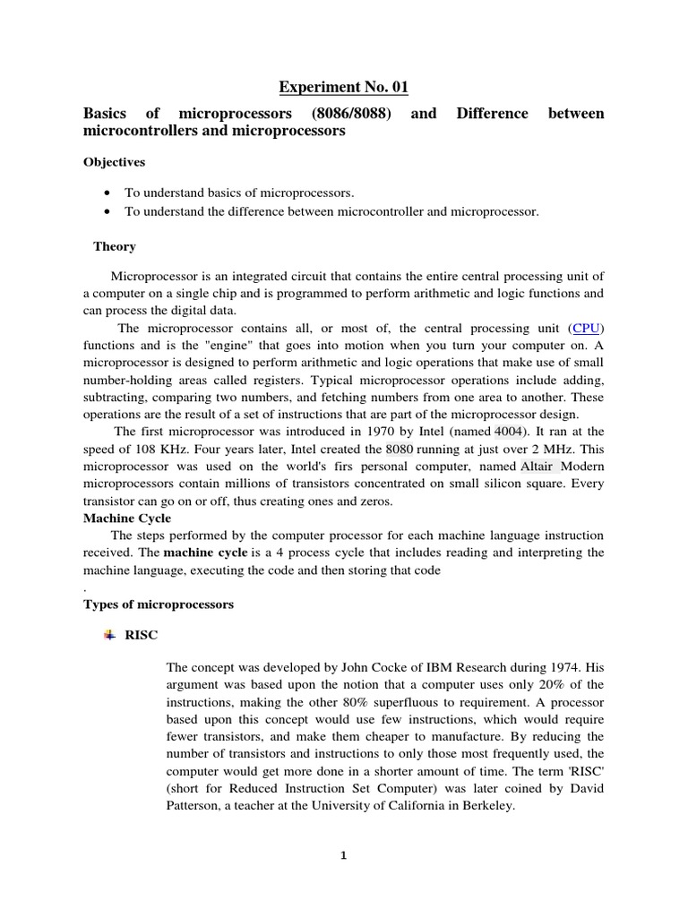 Microprocessor Based System Lab Manual | PDF | Assembly Language | Central Processing Unit