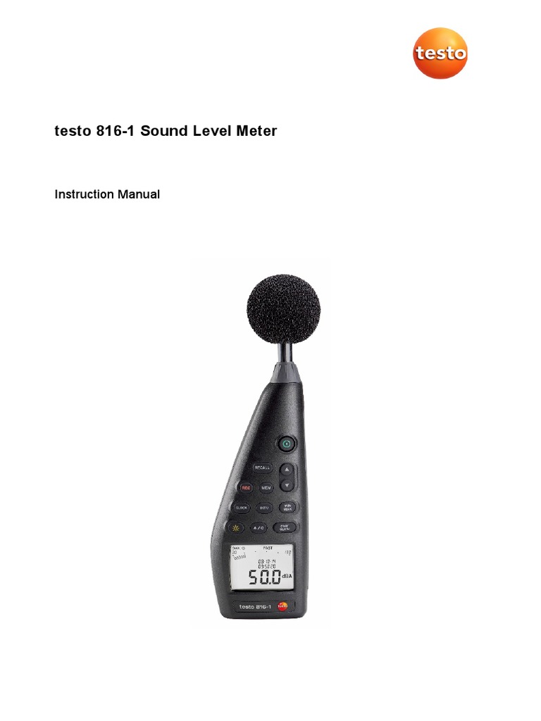 Testo 816 1 Instruction Manual | PDF | Decibel | Microphone