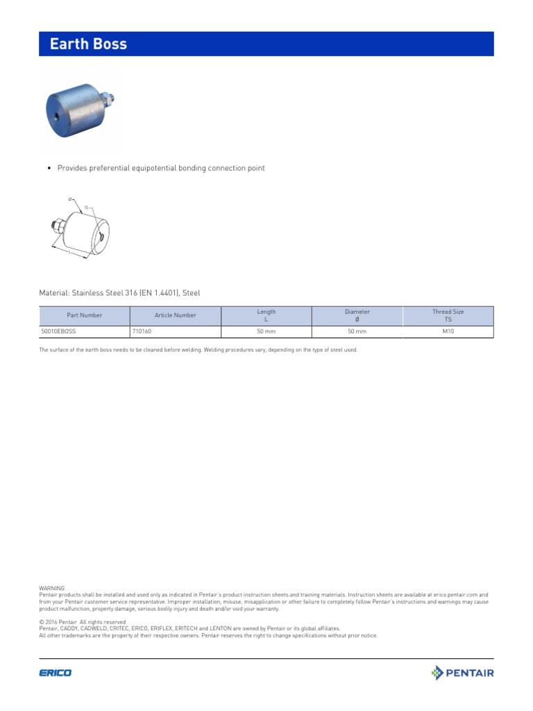 Earth Boss: - Provides Preferential Equipotential Bonding Connection ...