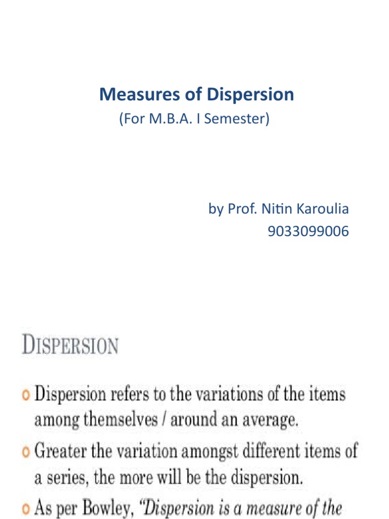 Understanding Measures of Dispersion | PDF