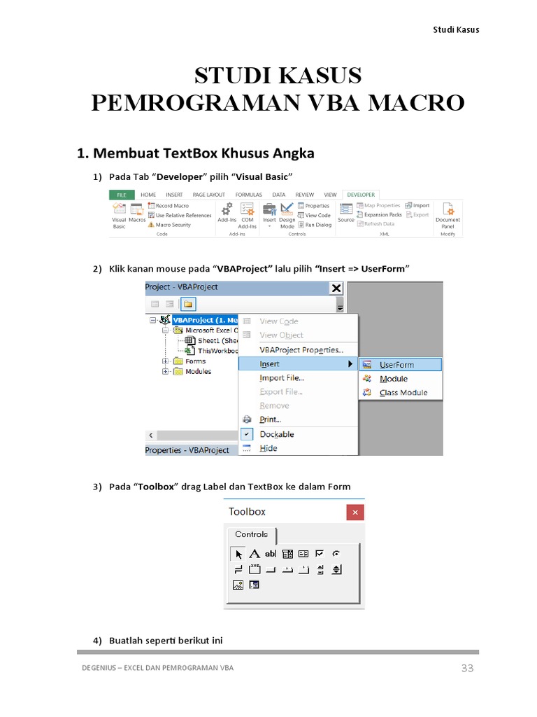 Studi Kasus Pemrograman VBA Macro | PDF
