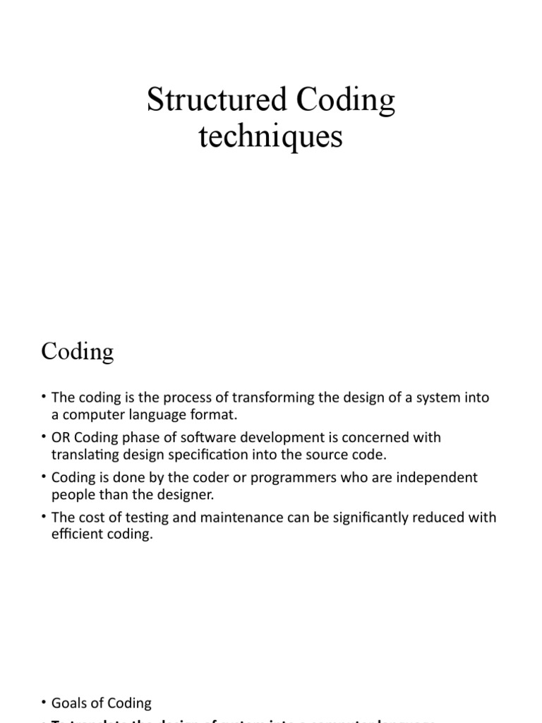 Structured Coding Techniques of Software Development | PDF | Data Type | Computer Programming