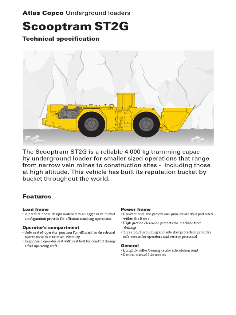 Scooptram St2G: Atlas Copco Underground Loaders | PDF | Loader ...