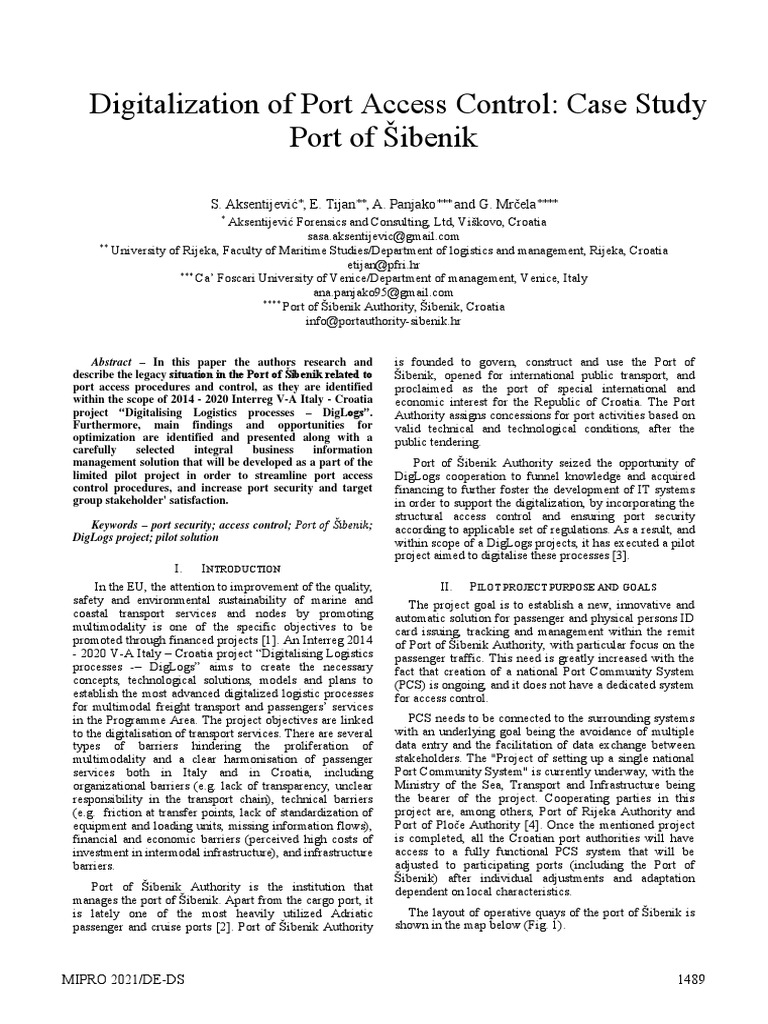 Digital Port Access Control in Šibenik | PDF | Port | Personal Computers