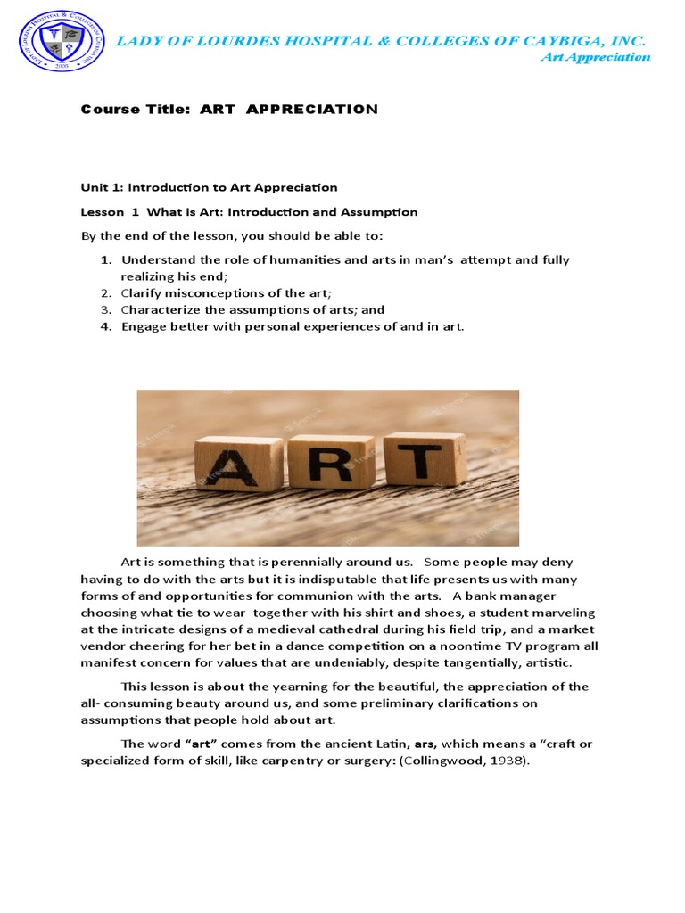 Art-Appreciation-Module (Answer) | PDF | Composition (Visual Arts) | Paintings