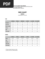 Sublimation Size Chart | PDF | Clothing | Fashion