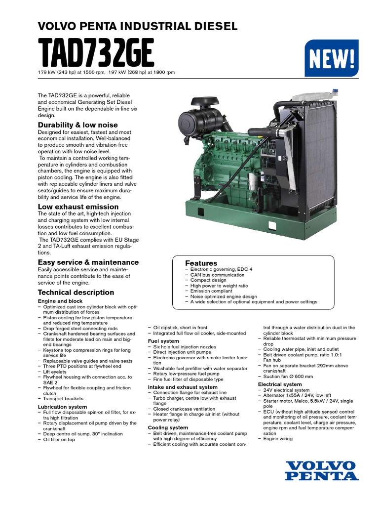 Volvo Penta TAD732GE | PDF | Engines | Piston