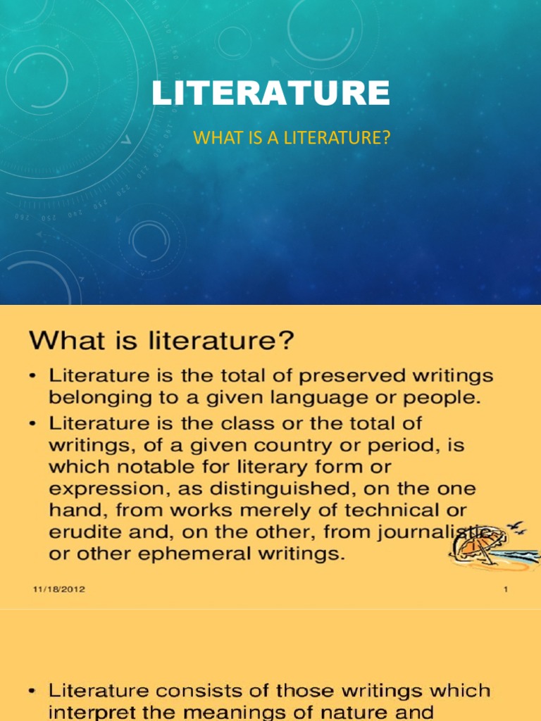 Literature: What Is A Literature? | PDF