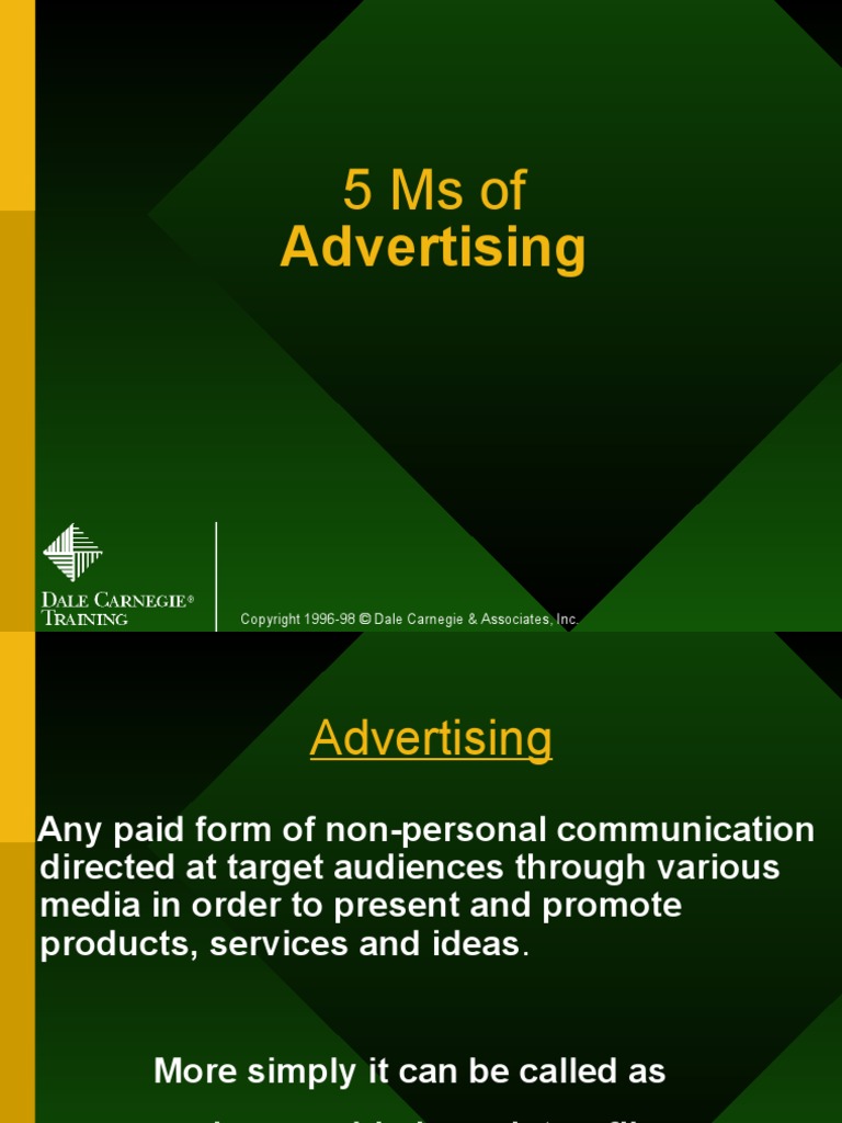 5Ms of Ad | Download Free PDF | Advertising | Mass Media