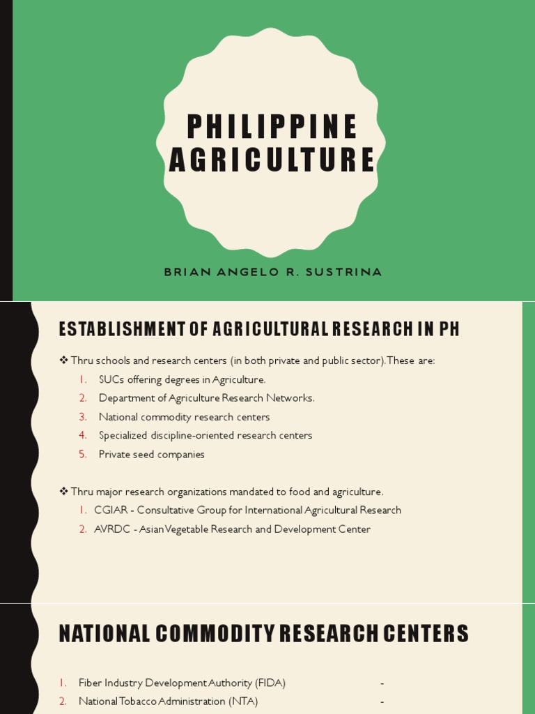 4 Philippine Agriculture Agricultural Research and Laws | PDF ...