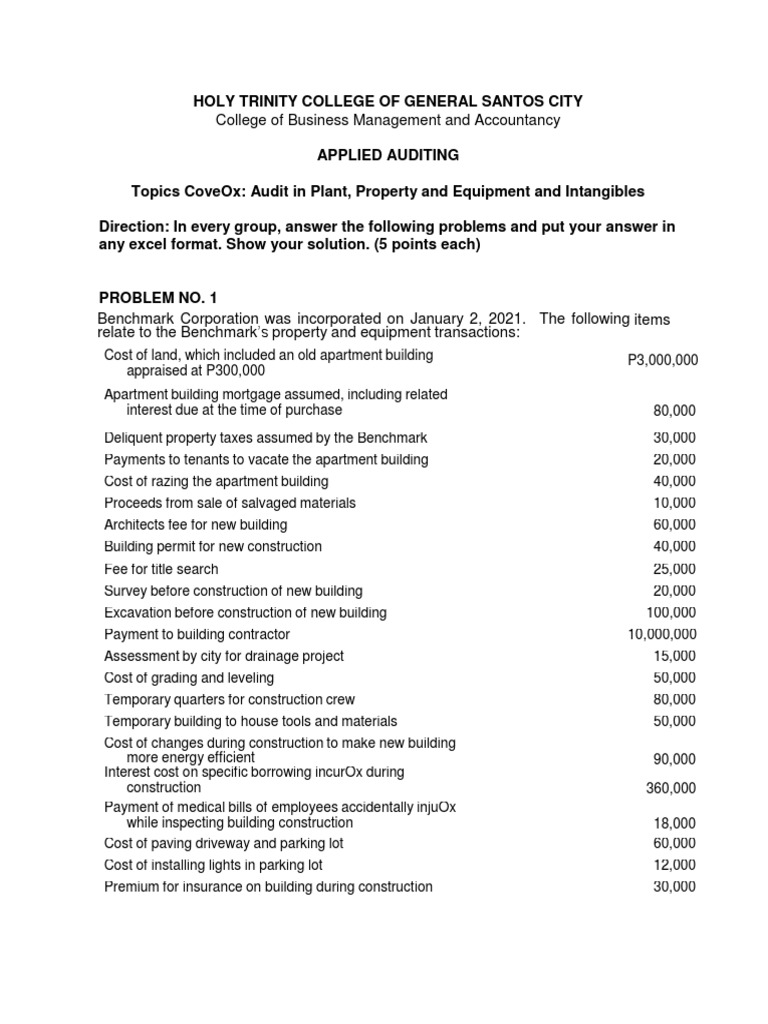 Audit of Ppe, Int. Assets | PDF | Depreciation | Book Value