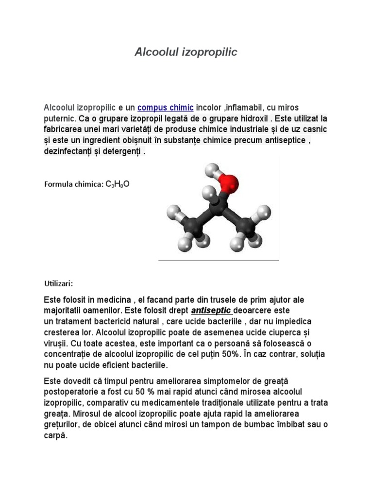 Alcoolul Izopropilic | PDF