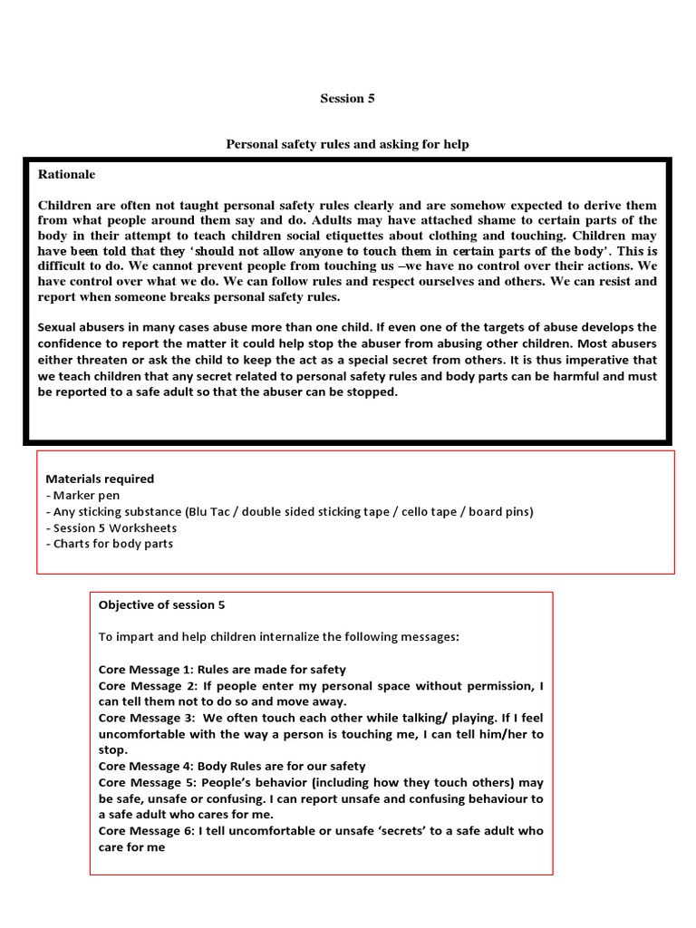Safe Touch | PDF | Stairs | Nonverbal Communication