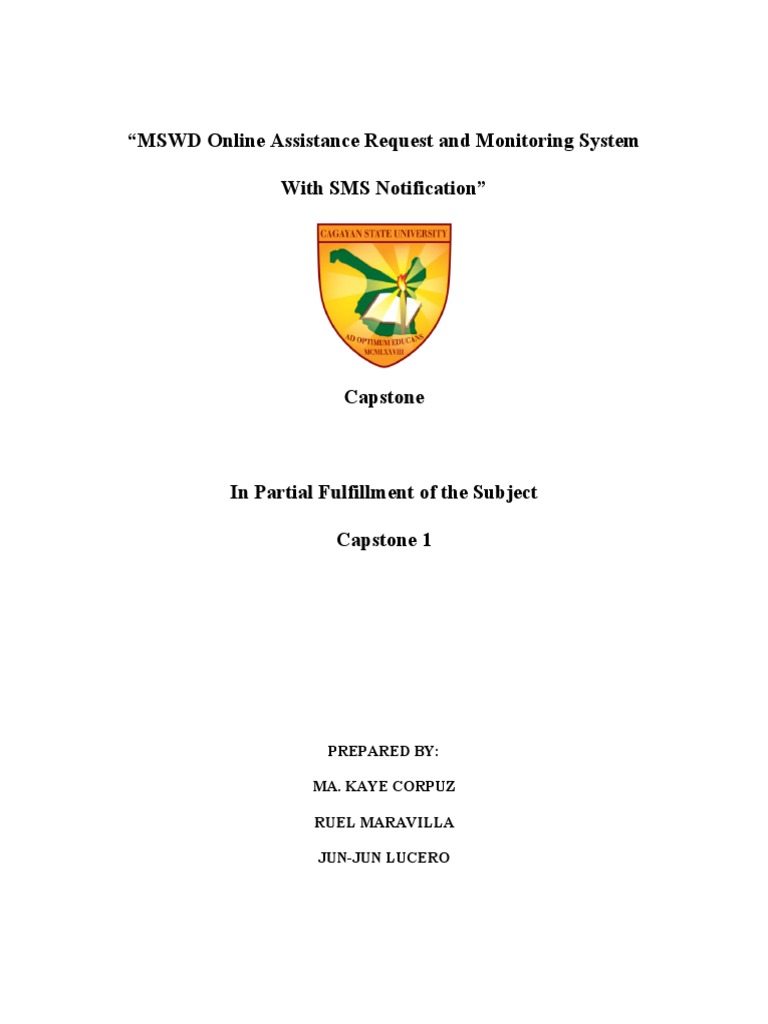 MSWD Online Assistance Request and Monitoring System With SMS ...