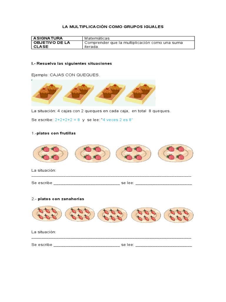 Clase 1 Multiplicación - Grupos Iguales | PDF