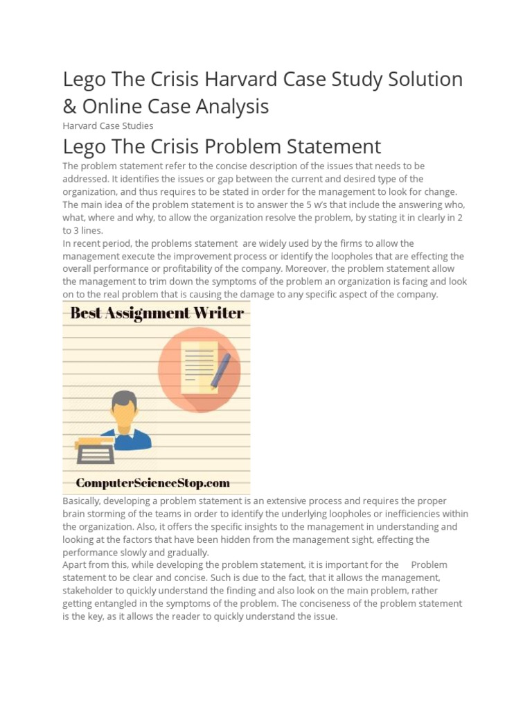 Lego The Crisis Harvard Case Study Solution | PDF | Swot Analysis ...
