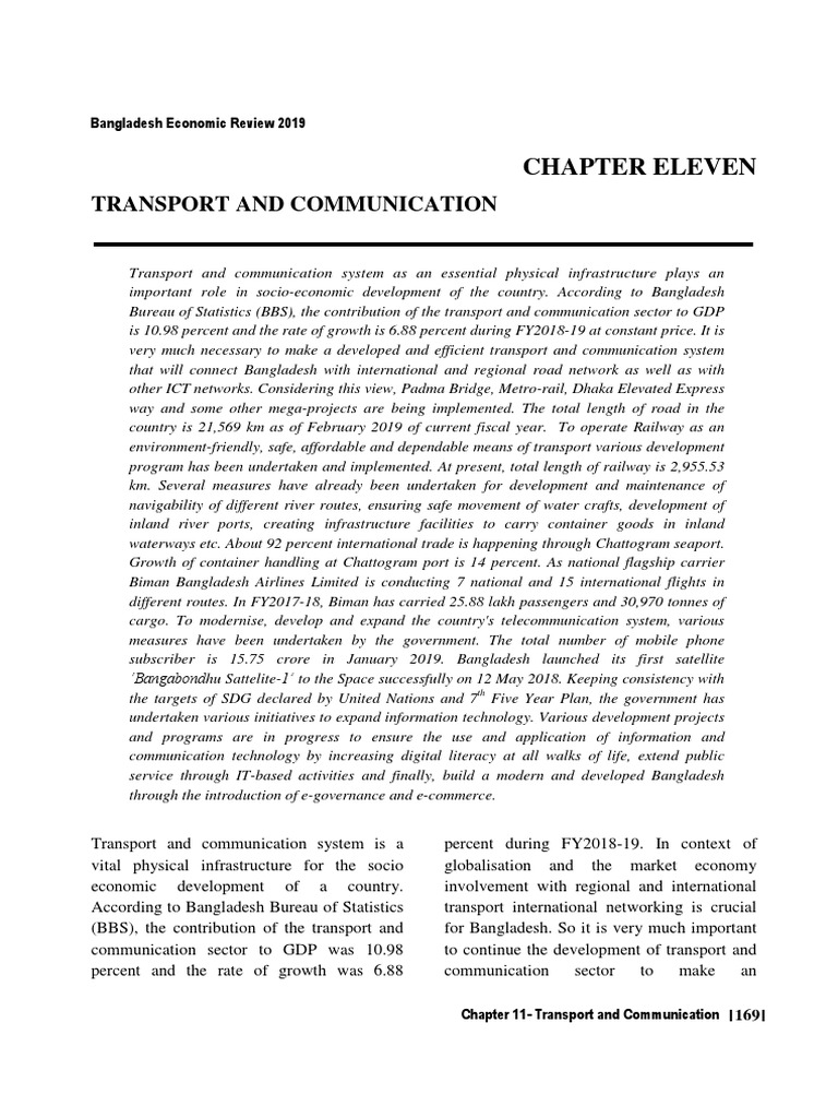 Bangladesh Transport and Communication Overview | PDF | Taxicab | Rail ...