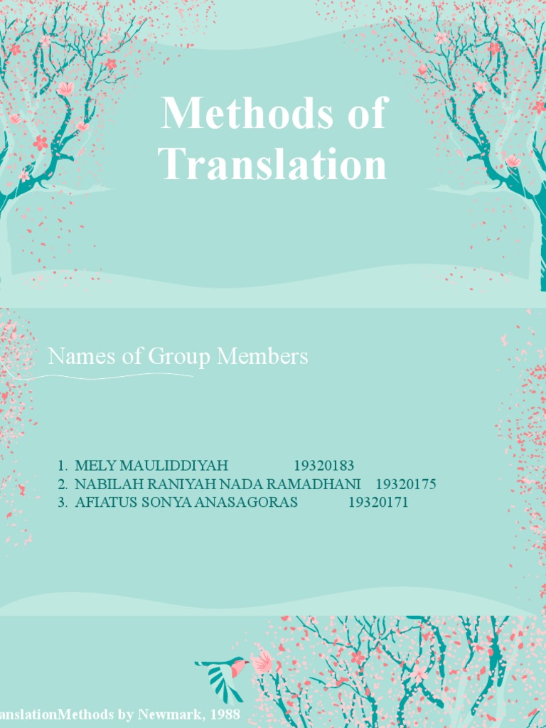 Methods of Translation Fix | PDF | Translations | Language Mechanics