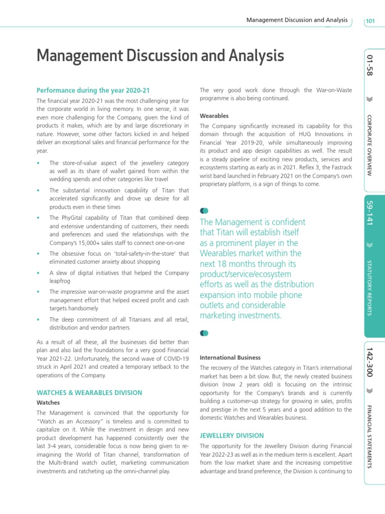 Management Discussion and Analysis | PDF | Internal Control | Audit