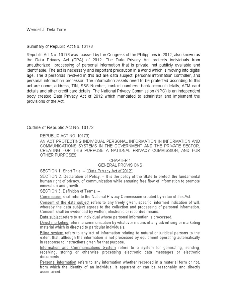 RA 10173 Summary Video | PDF | Crimes | Crime & Violence