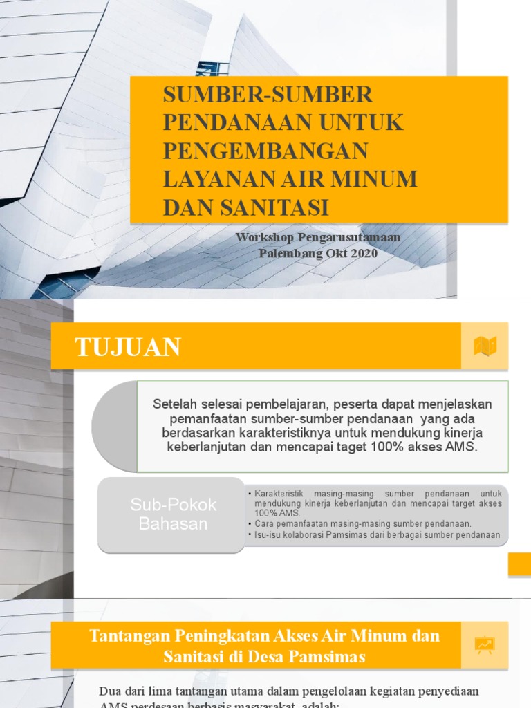 Sumber-Sumber Pendanaan Untuk Pengembangan Layanan Air Minum | PDF