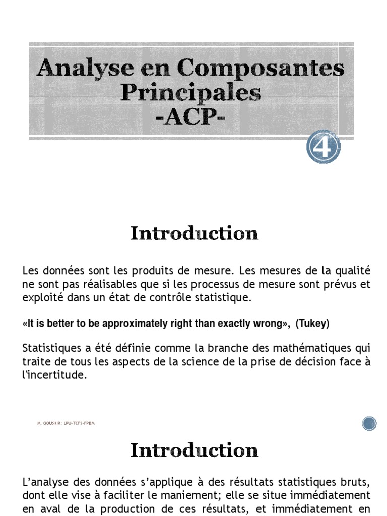 Cours - ACP ACM | PDF | Analyse en composantes principales | Analyse ...