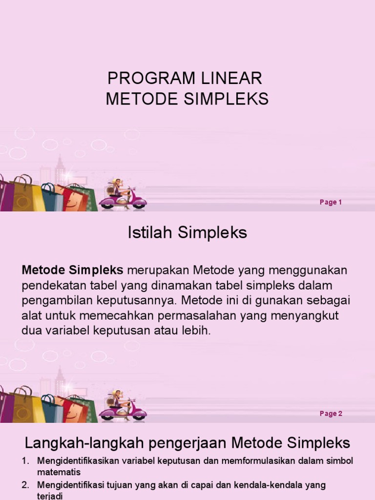 Program Linier Metode Simplek | PDF